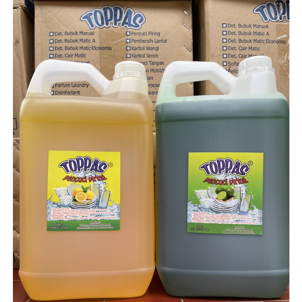 Jual Toppas Sabun Cuci Piring 5 Liter (Jeruk Nipis dan Lemon) | Shopee ...