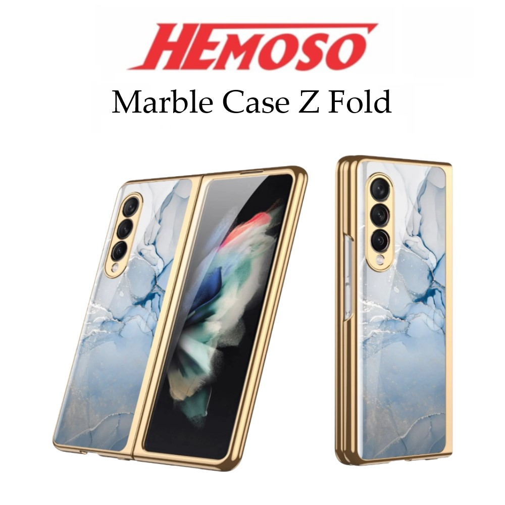 Jual Case Z Fold3 Marble Samsung Z Fold 3 Hard Ceramic Case Gold ...