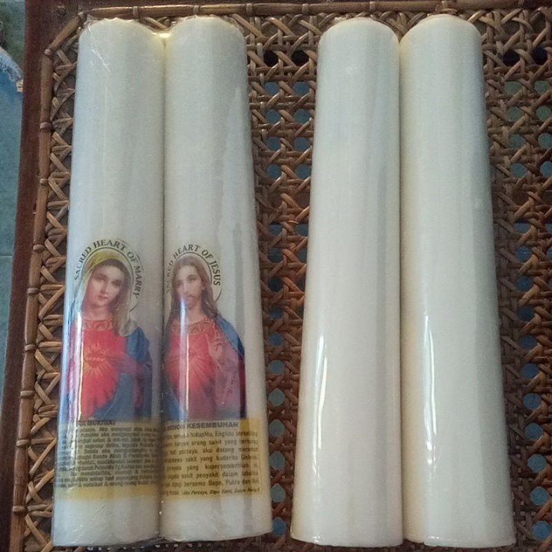 Jual Lilin 25x5 dan 20x5 cm Polos dan Gambar (dua lilin) | Shopee Indonesia