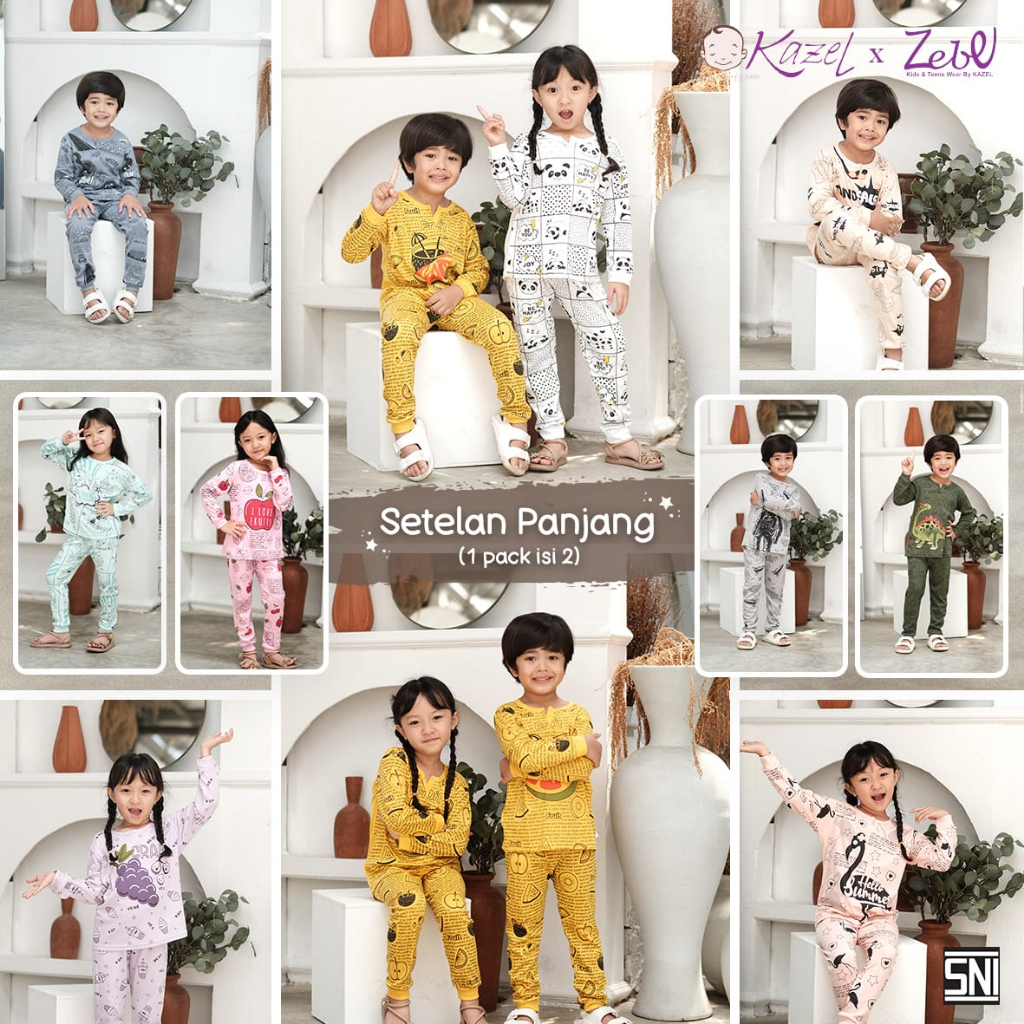 Jual Kazel x Zebe Setelan Panjang (2 Stel) | Shopee Indonesia