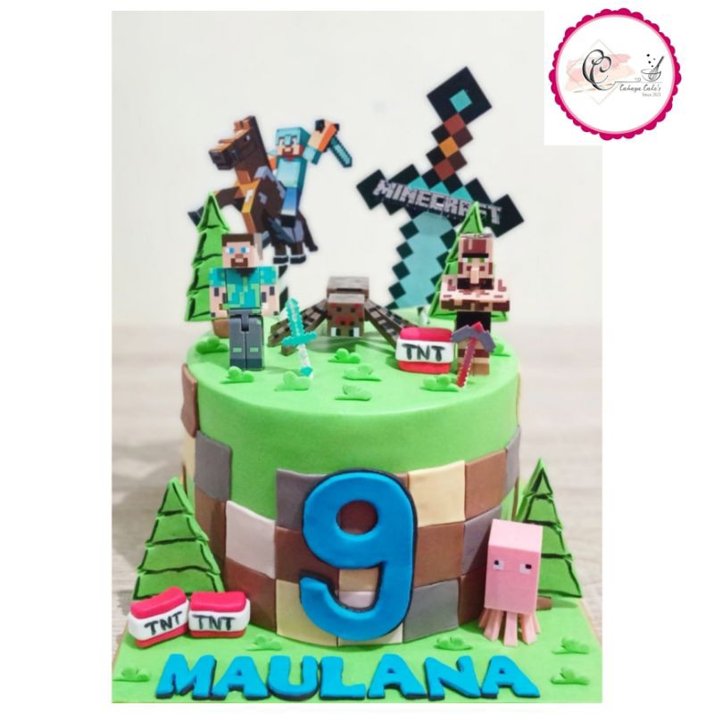 Jual Minecraft Cake / Kue Ulang Tahun Minecraft / Kue Ultah Robot ...