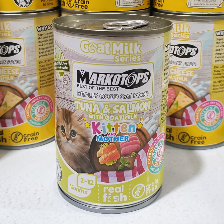 Jual Markotops Kaleng Kitten Tuna & Salmon With Goat Milk 400G Wet Food ...