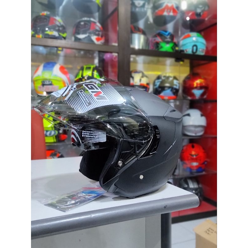 Jual Helm gm fury double visor solid | Shopee Indonesia