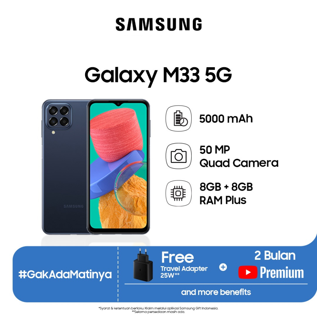 Jual Samsung Galaxy M33 5G 8/128GB 5G 5000mAh Exynos 1280 50MP Quad ...