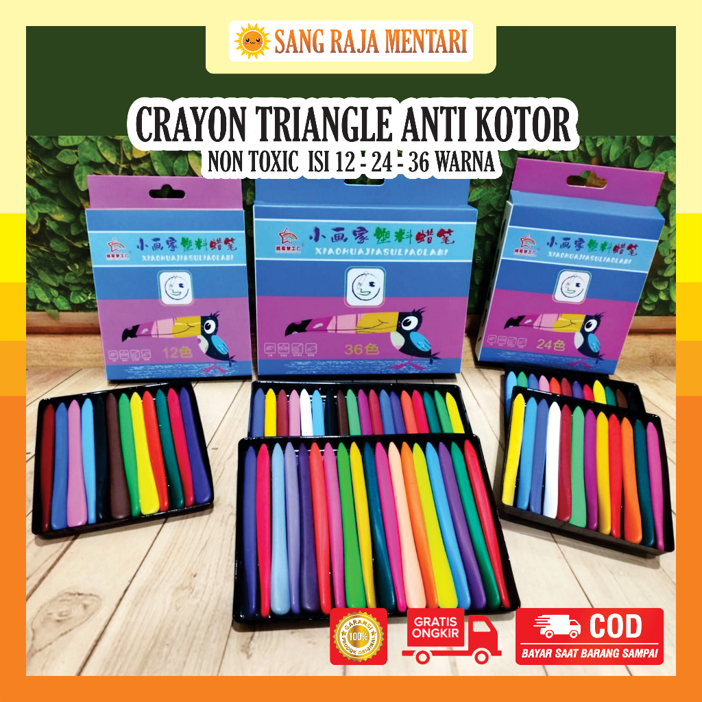 Jual Crayon Lab Non Toxic | Crayon Triangular Anti Kotor Triangle ...