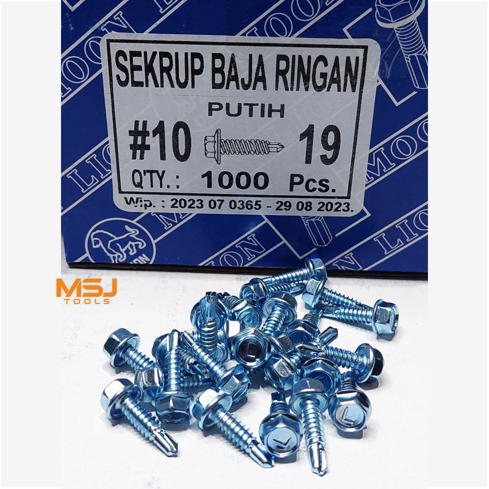 Jual SEKRUP BAJA RINGAN 10x19 L PER BOX MOON LION ORIGINAL | Shopee ...