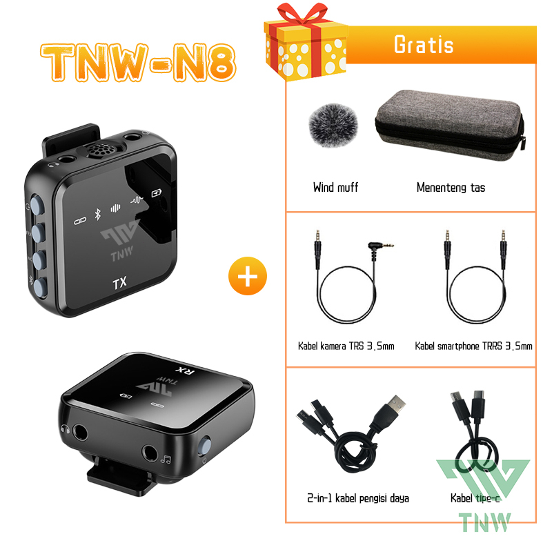 Jual TNW-N9/N8 Wireless Microphone Professional Wireless 2 Mikrofon ...