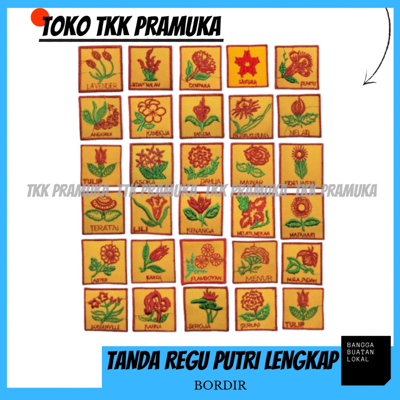 Jual Tanda regu pramuka putri / bunga (lengkap) | Shopee Indonesia