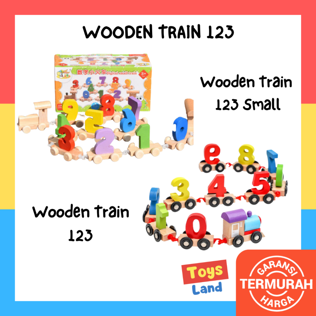 Jual Wodden Train 123 Mainan Kereta Api Anak Number Kereta Api Anak ...