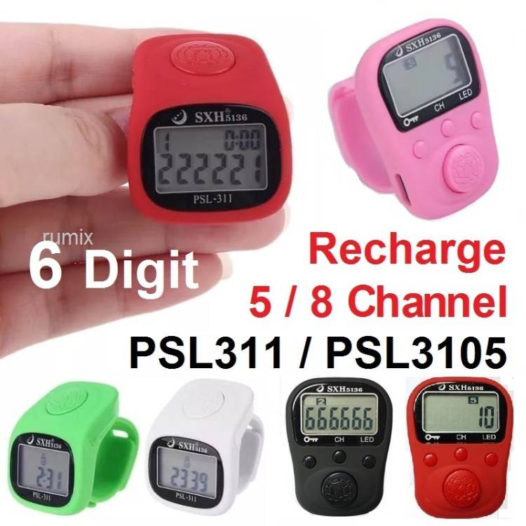 Jual Tasbih Digital LED Tally Counter 5 Channel Rechargeable Kabel Cas ...