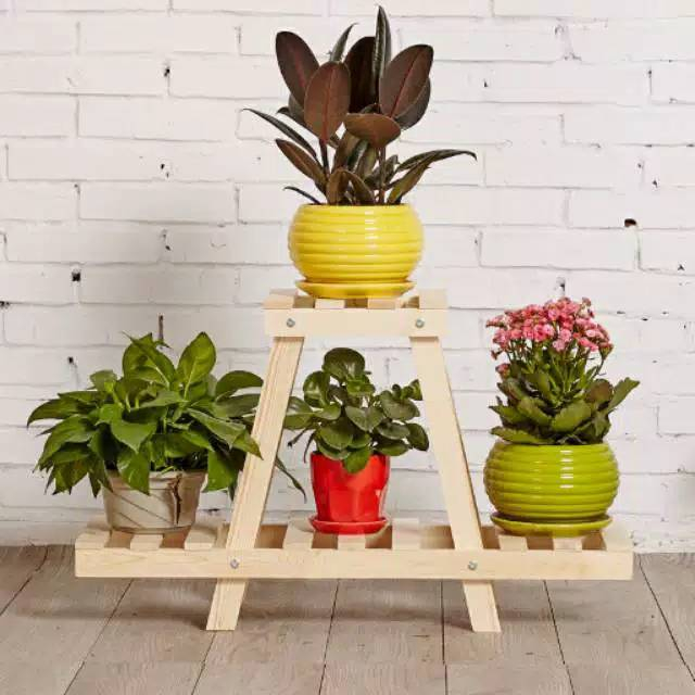 Jual Rak pot bunga kayu/rak pot mini | Shopee Indonesia