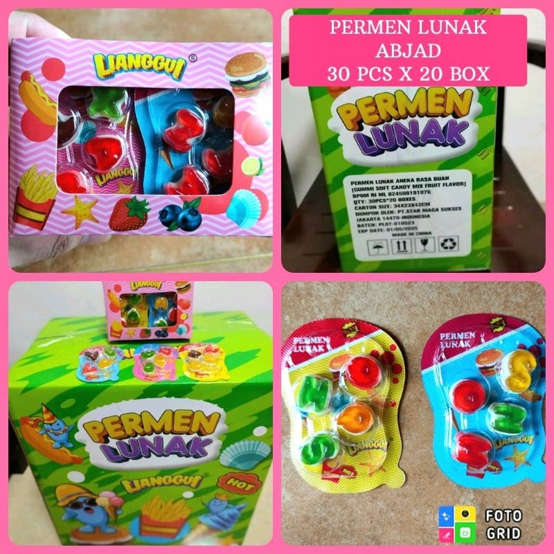 Jual Permen Cemilan Snack Jelly Gummy Gumi Jeli Huruf Abjad Alfabet ...