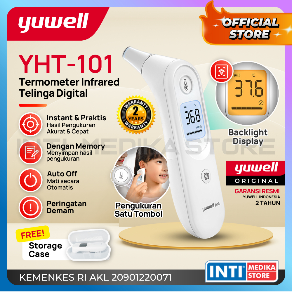 Jual YUWELL - Thermometer Infrared YHT101 | Termometer Telinga Non ...