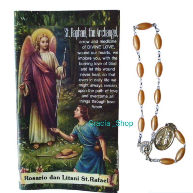 Jual Paket Lembar Doa dan Rosario St Rafael | Shopee Indonesia