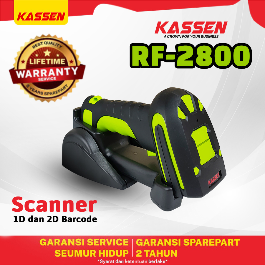 Jual Kassen RF-2800 Scanner Barcode 1D 2D Industrial Wireless USB ...