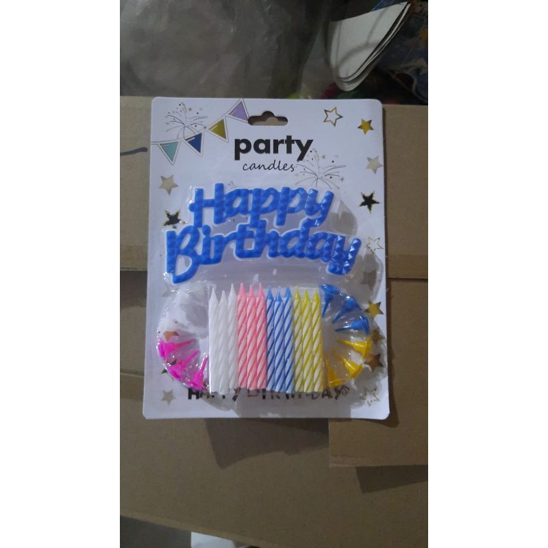 Jual Lilin Spiral Besar + Topper HBD | Shopee Indonesia