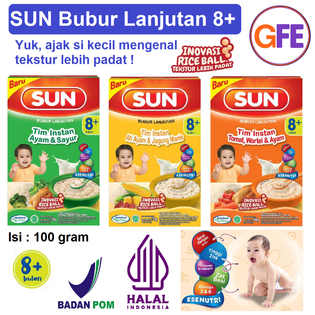 Jual SUN Bubur Bayi Lanjutan 8 Bulan Instan Inovasi Rice Ball Esenutri ...