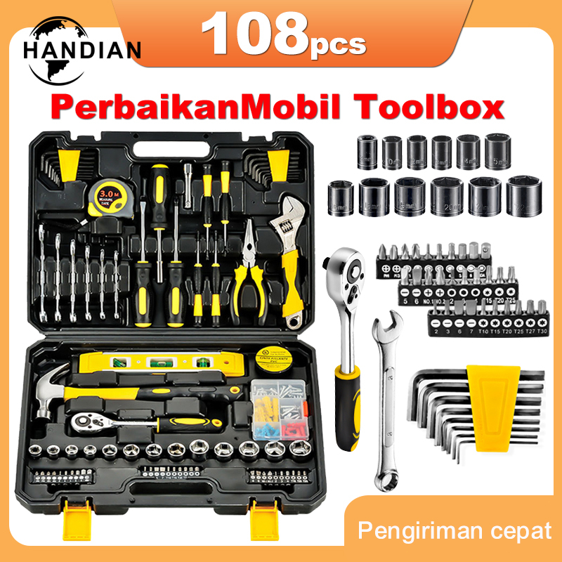 Jual 108 pcs Kunci shock set Shok Socket Ring Wrench Obeng Peralatan ...