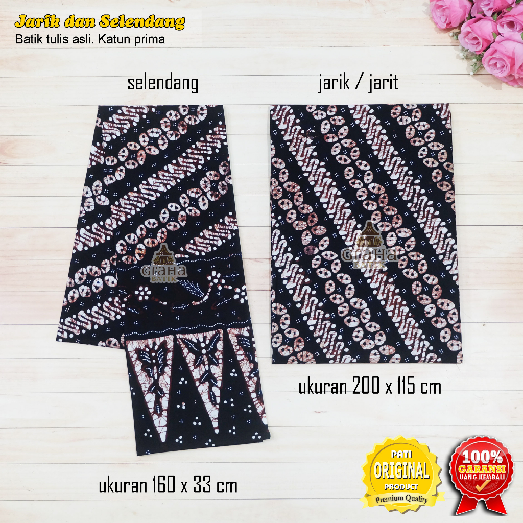 Jual JARIK JARIT SELENDANG BATIK KAIN BATIK TULIS BAKARAN PAKAIAN BAJU ...