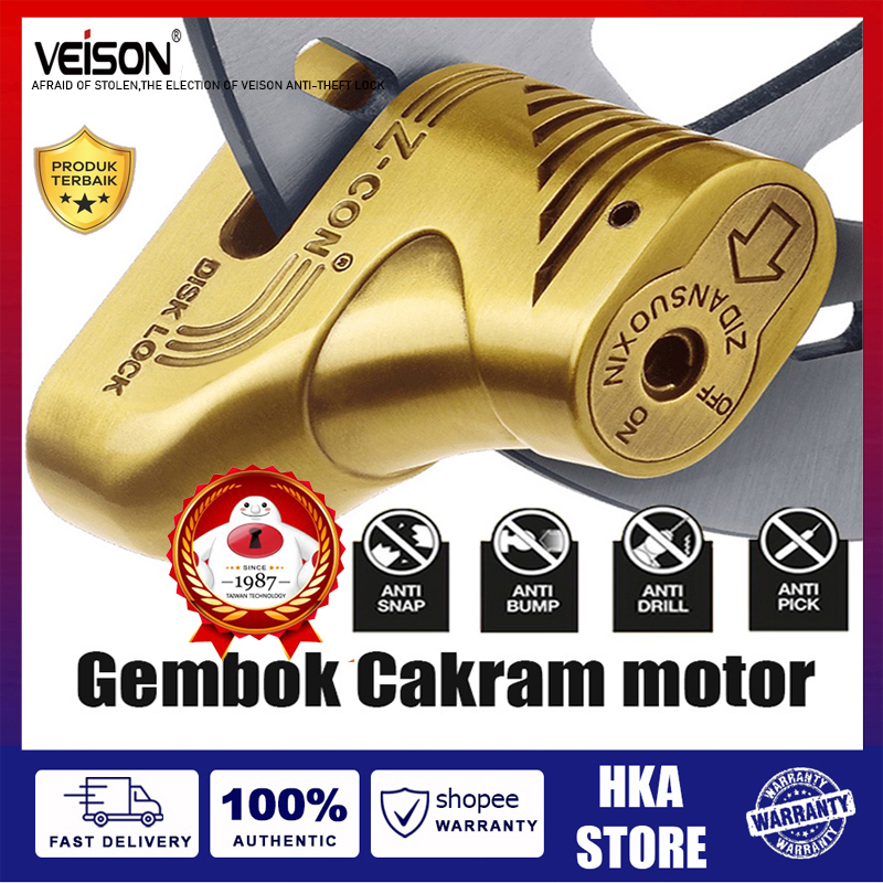 Jual VEISON Gembok Cakram motor Gembok Cakram Kunci Rem Sepeda motor ...