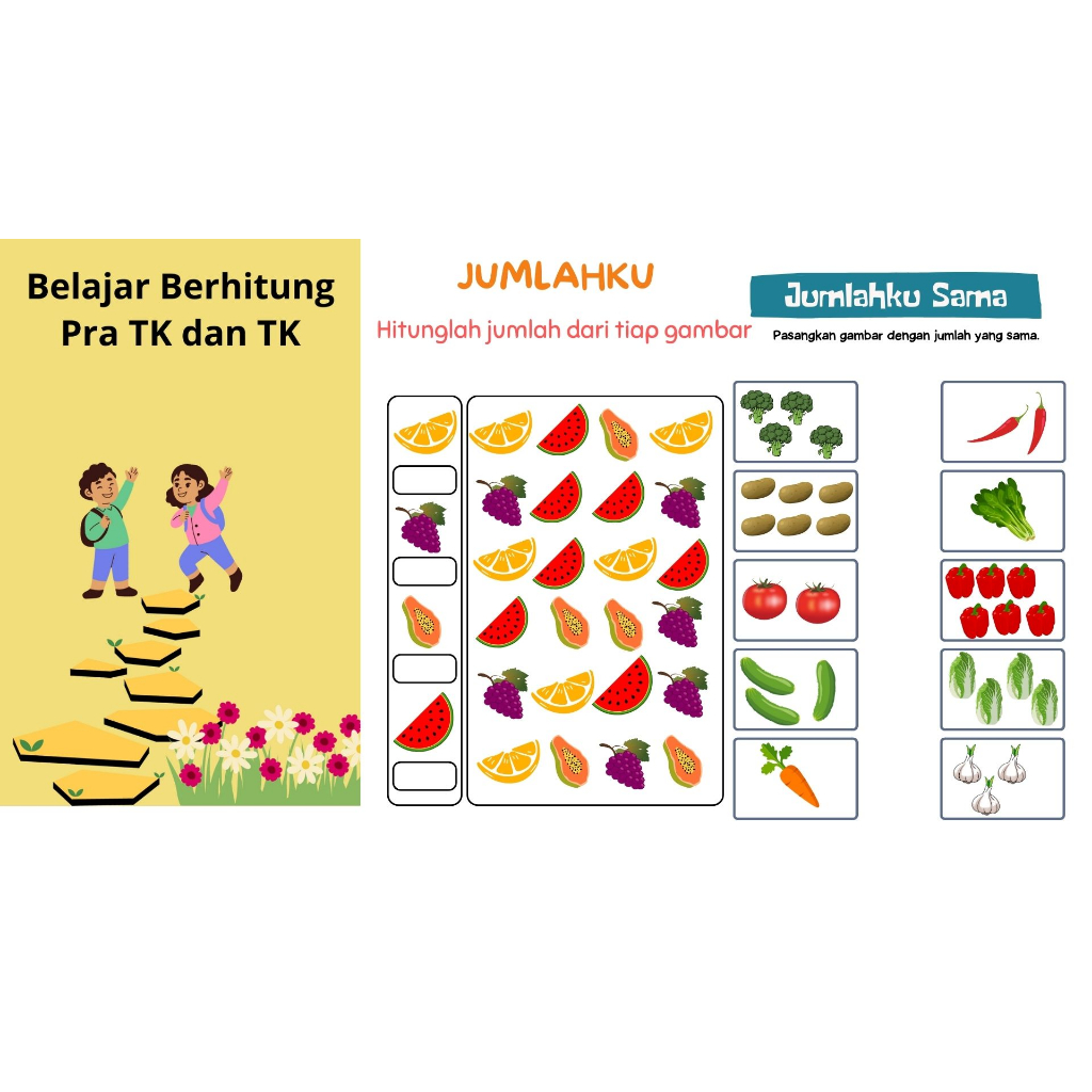 Jual Worksheet Printable BERHITUNG PRA TK dan TK (File PDF) | Shopee ...