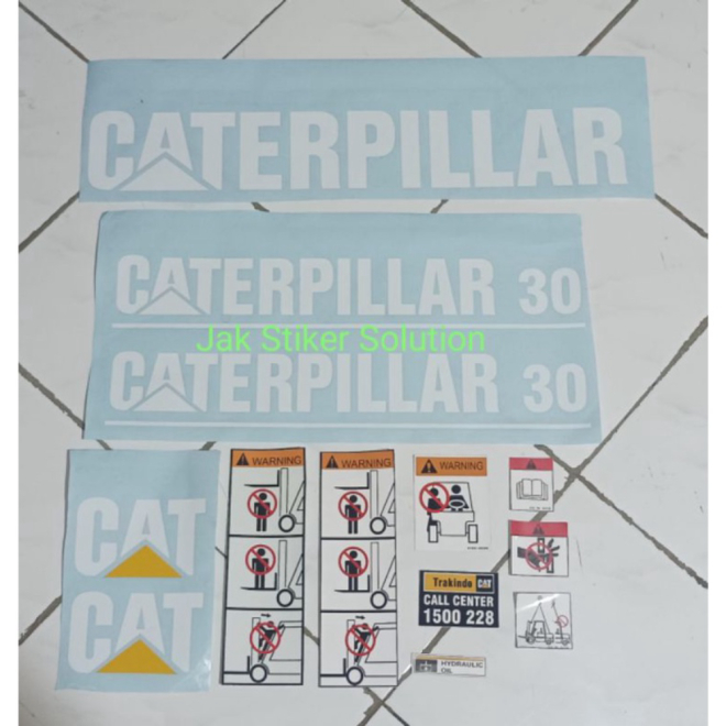 Jual STICKER ALAT BERAT STIKER Forklif Caterpillar Cat 30 BAHAN HIGH ...