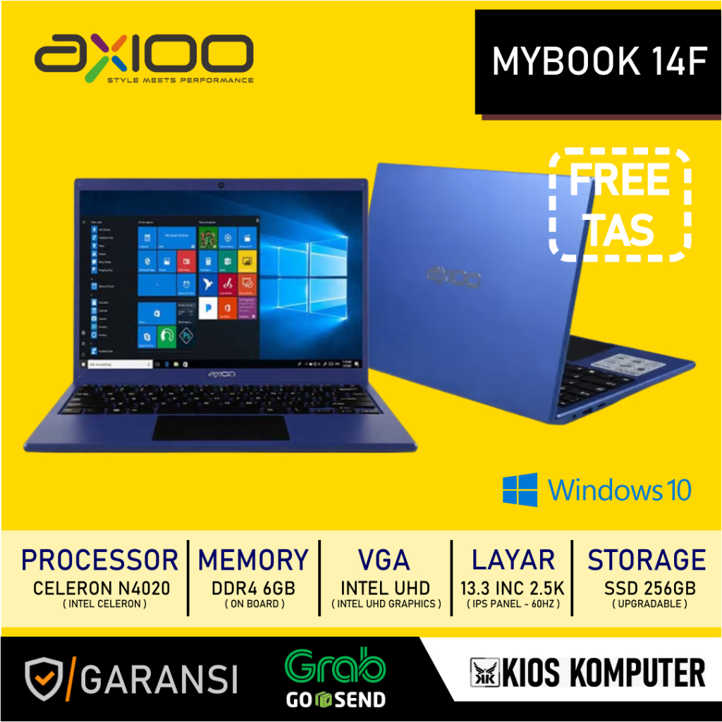 Jual AXIOO MYBOOK 14F CELERON N4020 6GB/256GB UHD 13.3 INC 2.5K IPS W10 ...