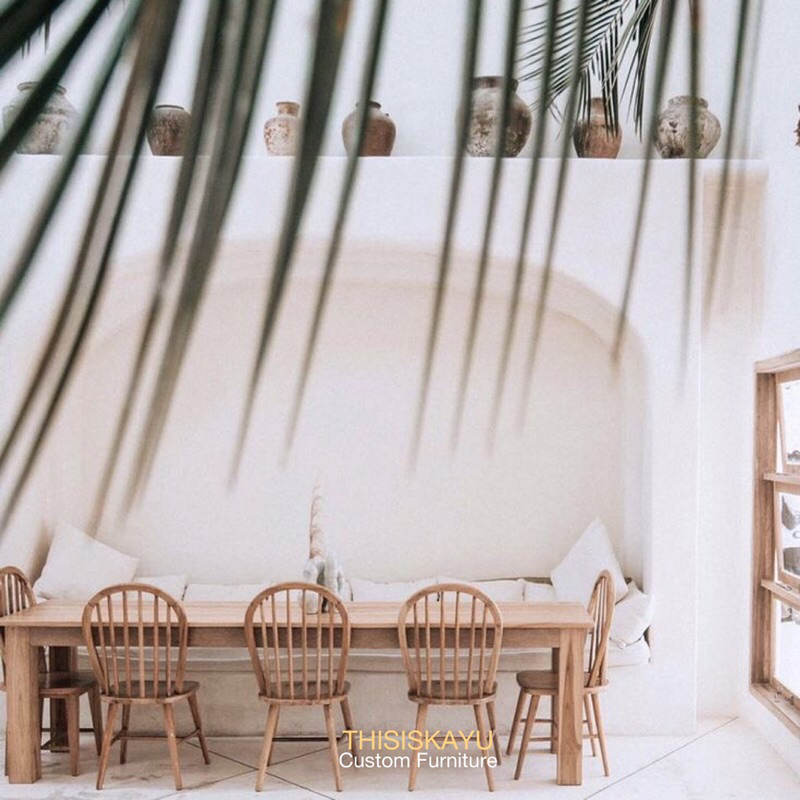 Jual MEJA MAKAN SET KAYU JATI ASLI SOLID GAYA SKANDINAVIA VINTAGE ...