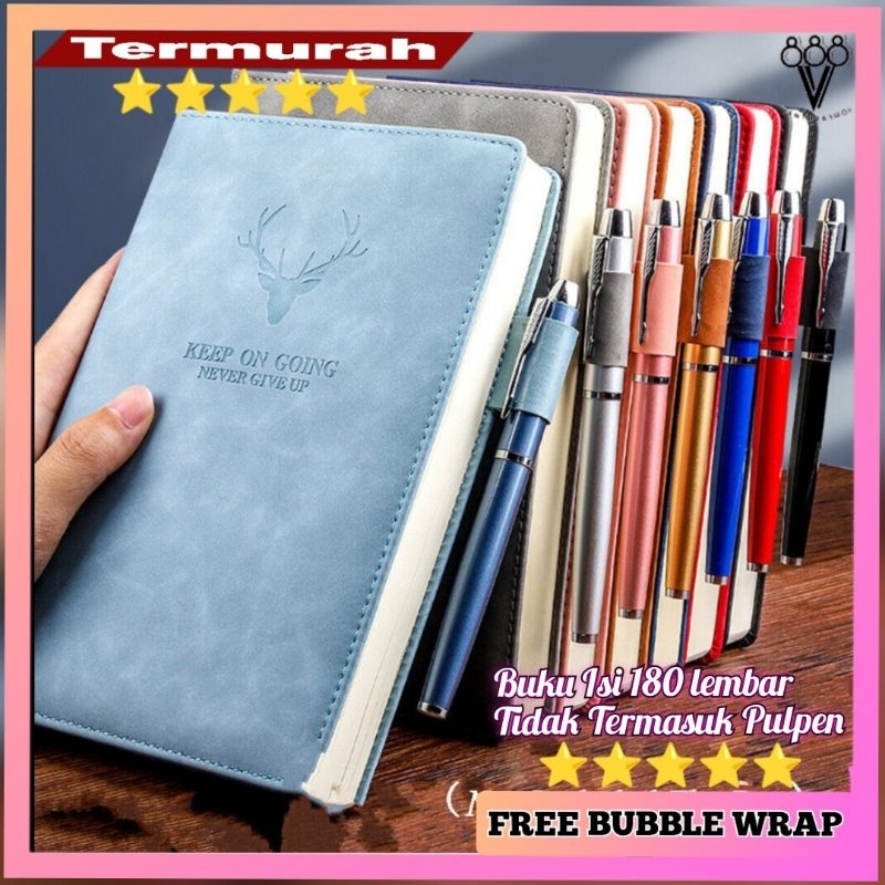 Jual Buku Catatan Kerja Notebooks Cover Kulit Kertas A5 Isi 180 Lembar ...