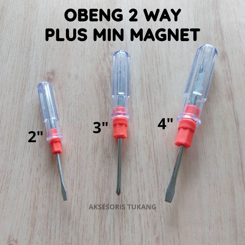 Jual Obeng 2 Way 2" 3" 4" Inch Bolak Balik Transparan Plus Minus Magnet 2 Inci 3 Inci 4 Inci ...