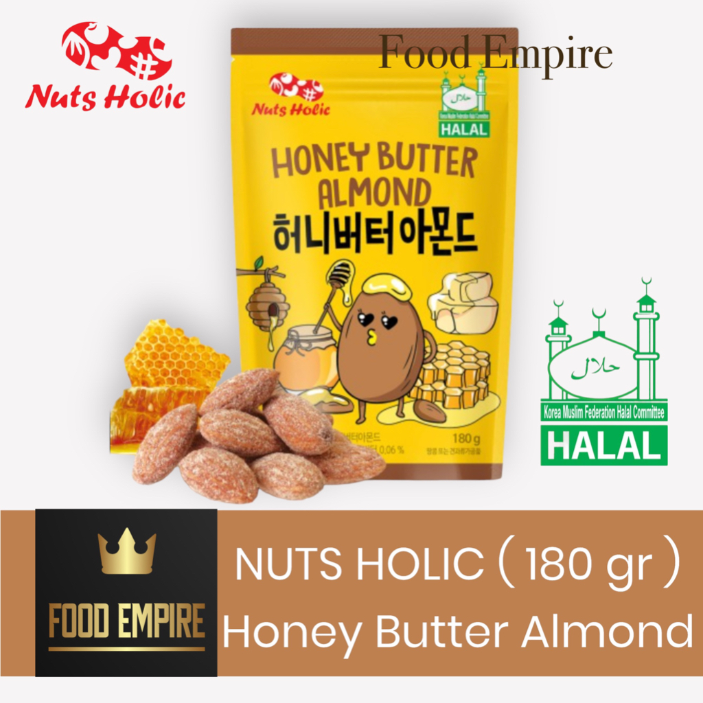 Jual ( 180 gr ) NUTS HOLIC Honey Butter Almond | Snack Kacang Almond ...