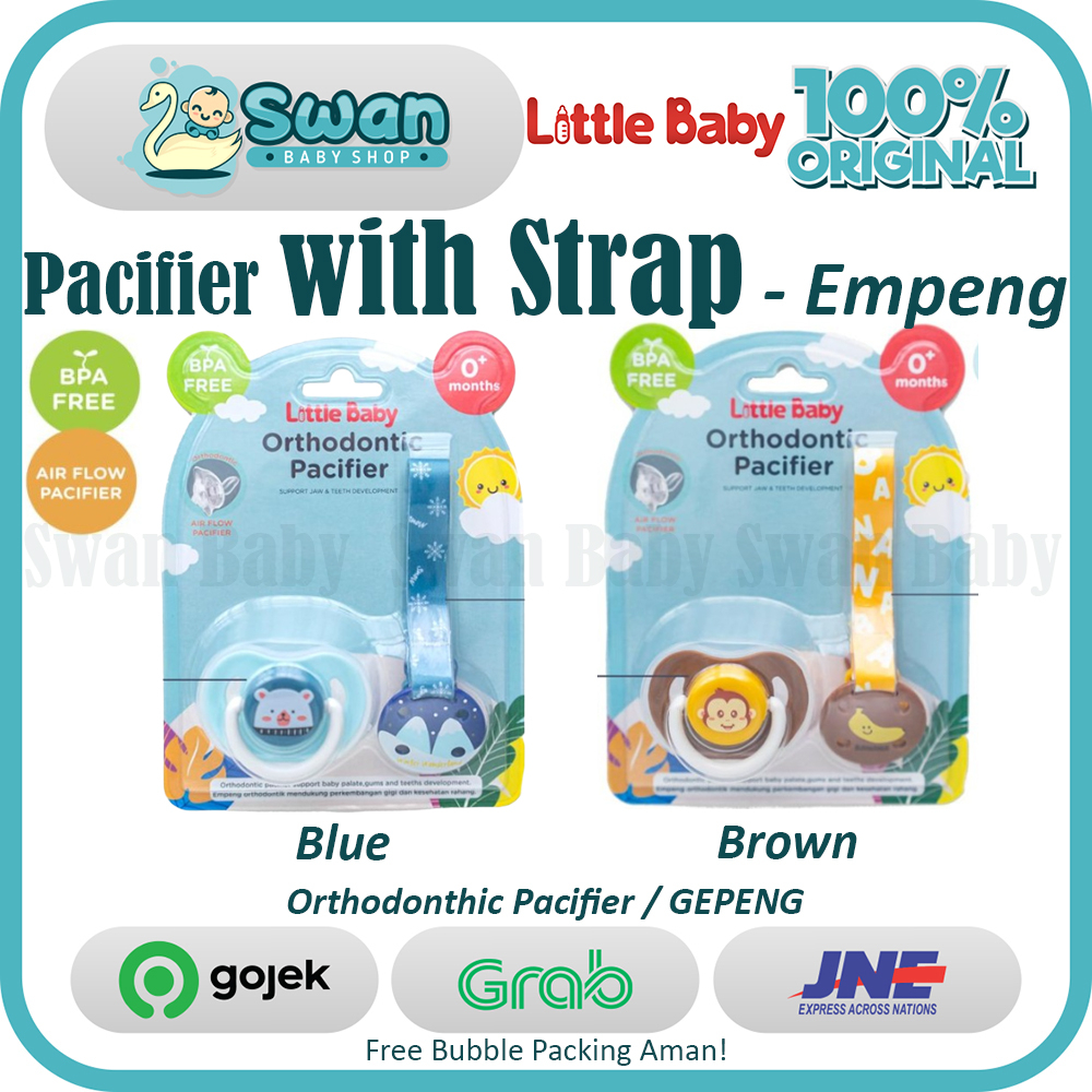 Jual Little Baby Premium Orthodontic Pacifier With Strap 0-8 Month ...