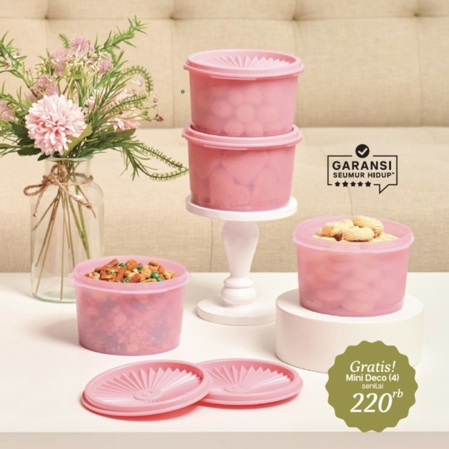 Jual Mini deco canister 600ml Toples tupperware | Shopee Indonesia