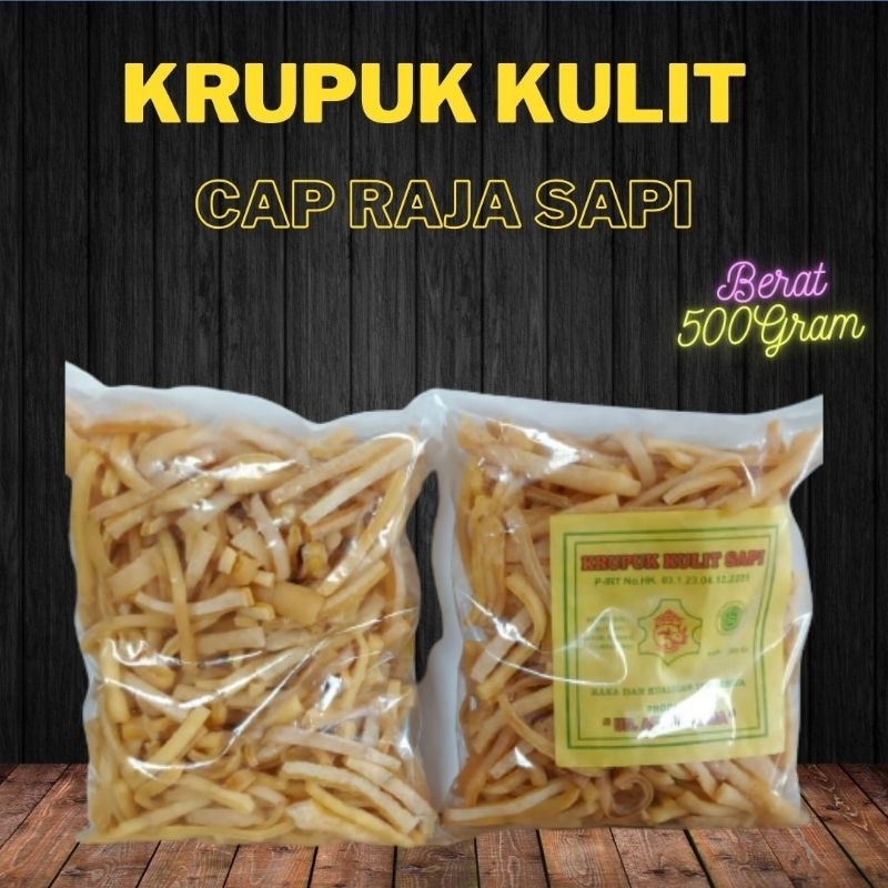 Jual Rambak kulit cap raja sapi 500gr krecek mentah cemilan kerupuk ...