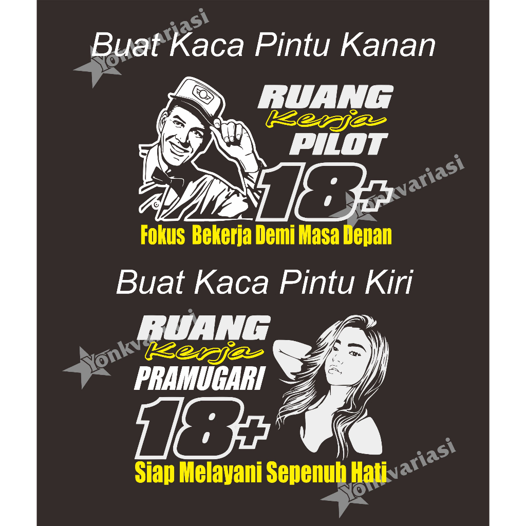 Jual Stiker Kata Kata Buat Kaca Mobil Kiri Kanan Ruang Pilot Ruang ...