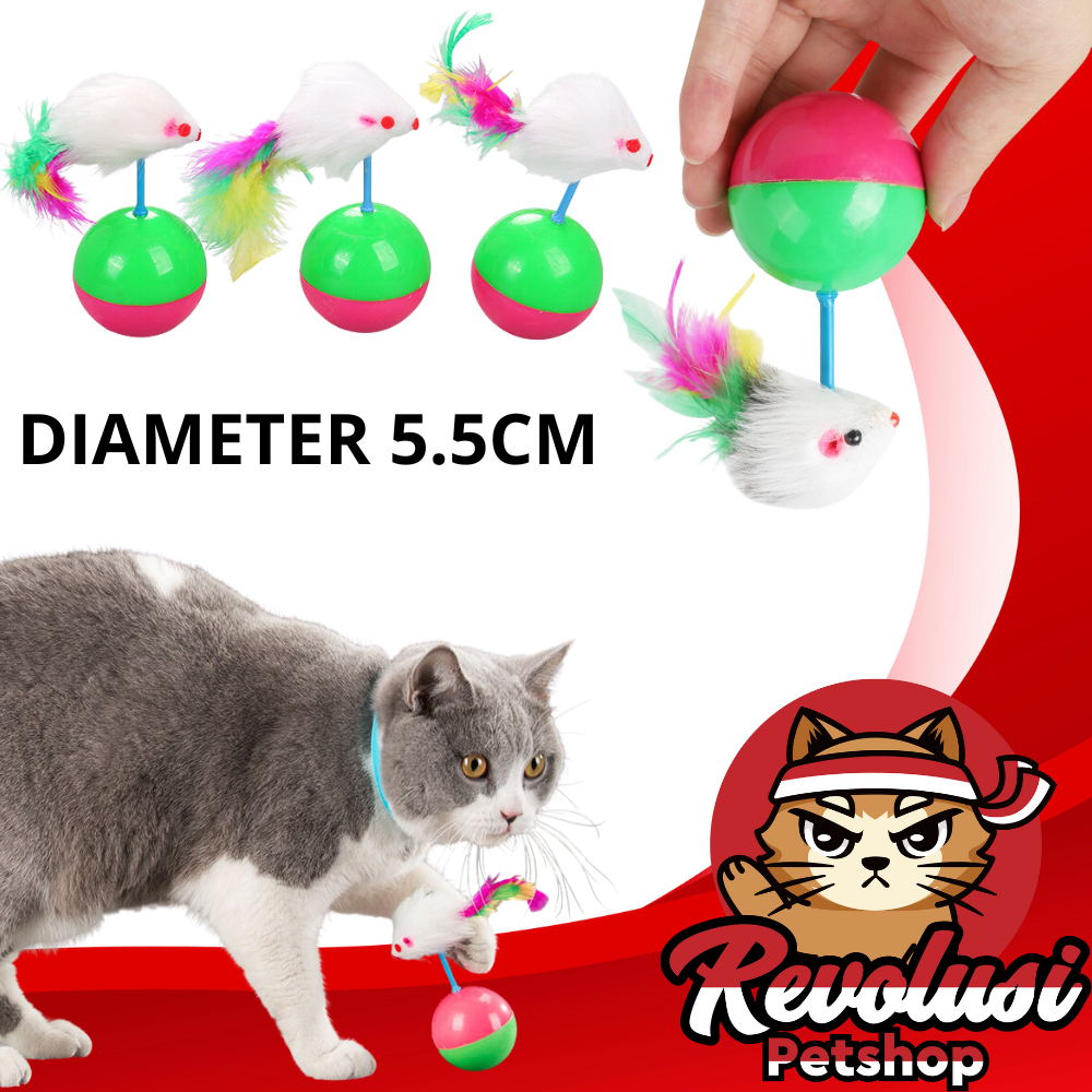 Jual Mainan Hewan Peliharaan Kucing Bola Bulu Tikus Goyang Gerak Lucu ...