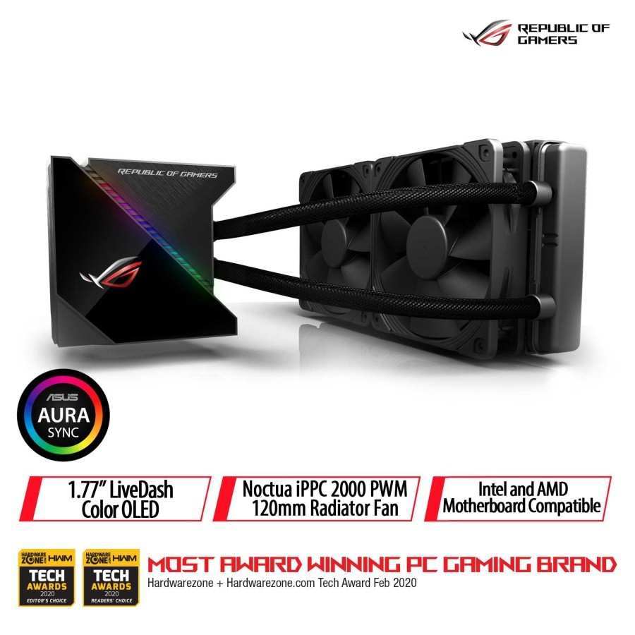 Jual ASUS ROG Ryujin 240 AIO liquid CPU cooler with LiveDash OLED RGB ...