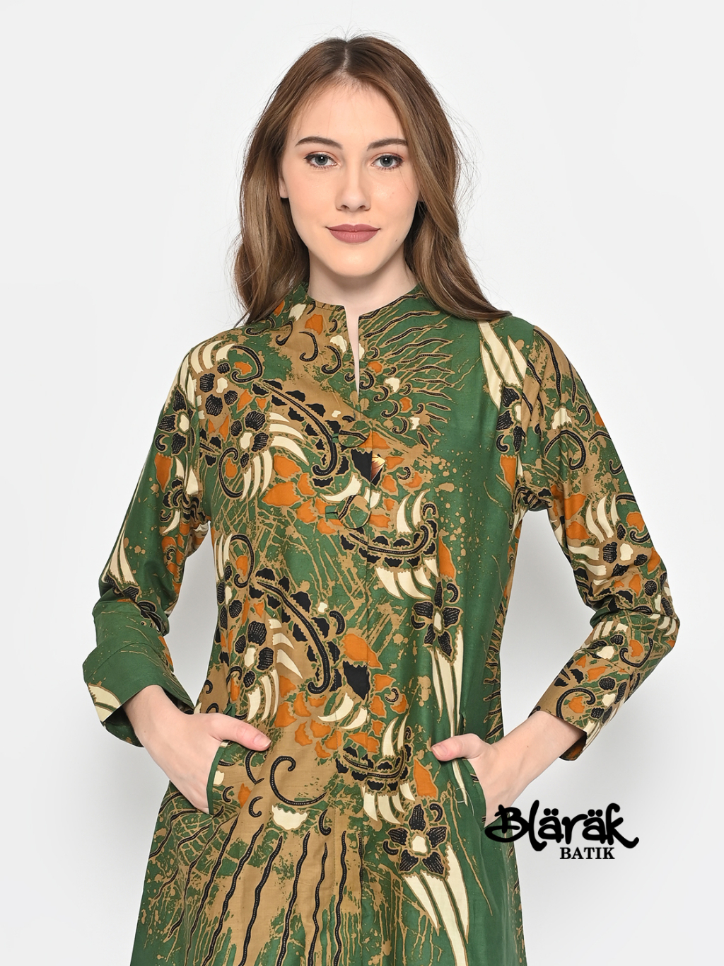 Jual Baju Tunik Batik Couple Wanita Modern Pancanaka Hijau Blarak Batik ...