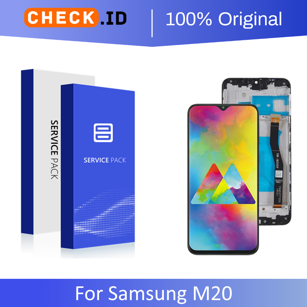 Jual [ CHECK.ID ] LCD + FRAME SAMSUNG M20 SM-M205 ORIGINAL | Shopee ...