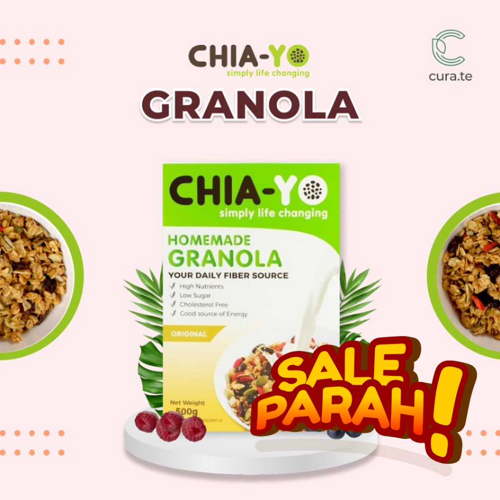 Jual CHIAYO HOMEMADE GRANOLA ORIGINAL 500GR | SNACK SEHAT GLUTEN FREE ...