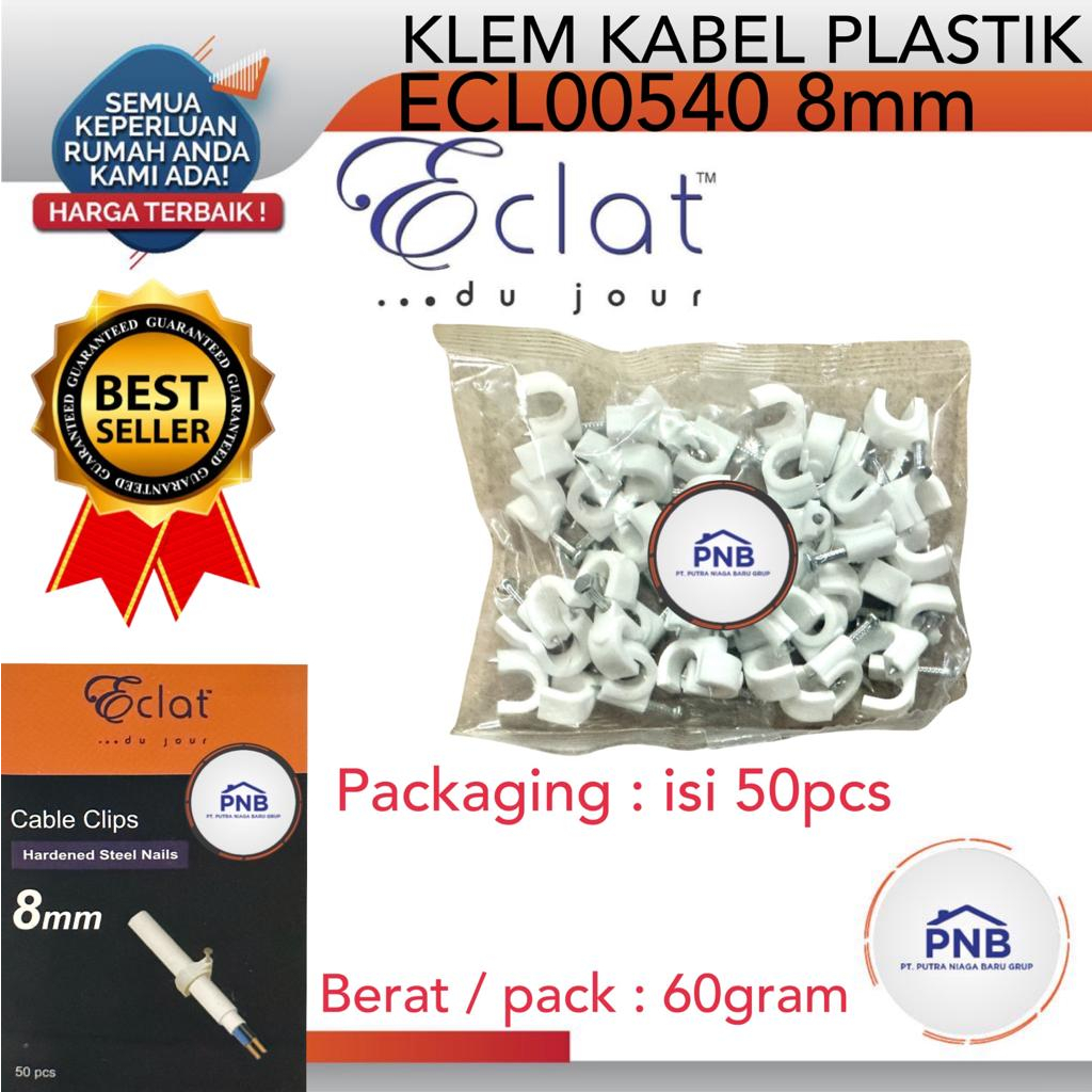 Jual PAKU CLEM/CLAM PAKU KABEL 8MM ECLAT | Shopee Indonesia