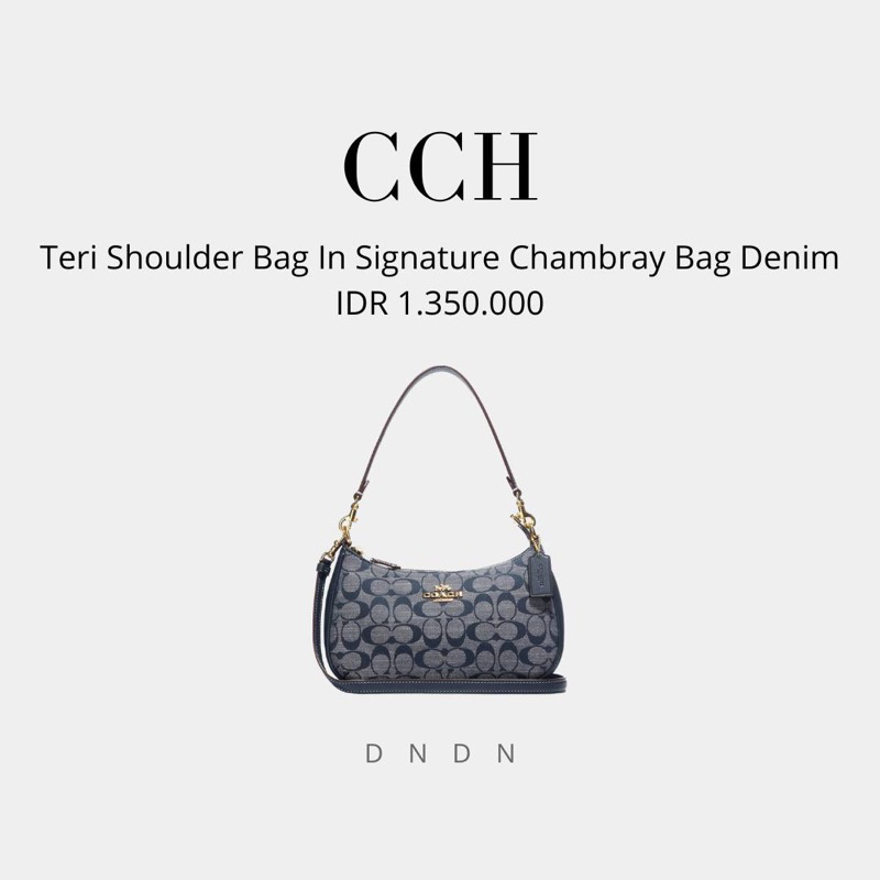 Jual Teri Shoulder Bag In Signature Chambray Bag Denim | Shopee Indonesia
