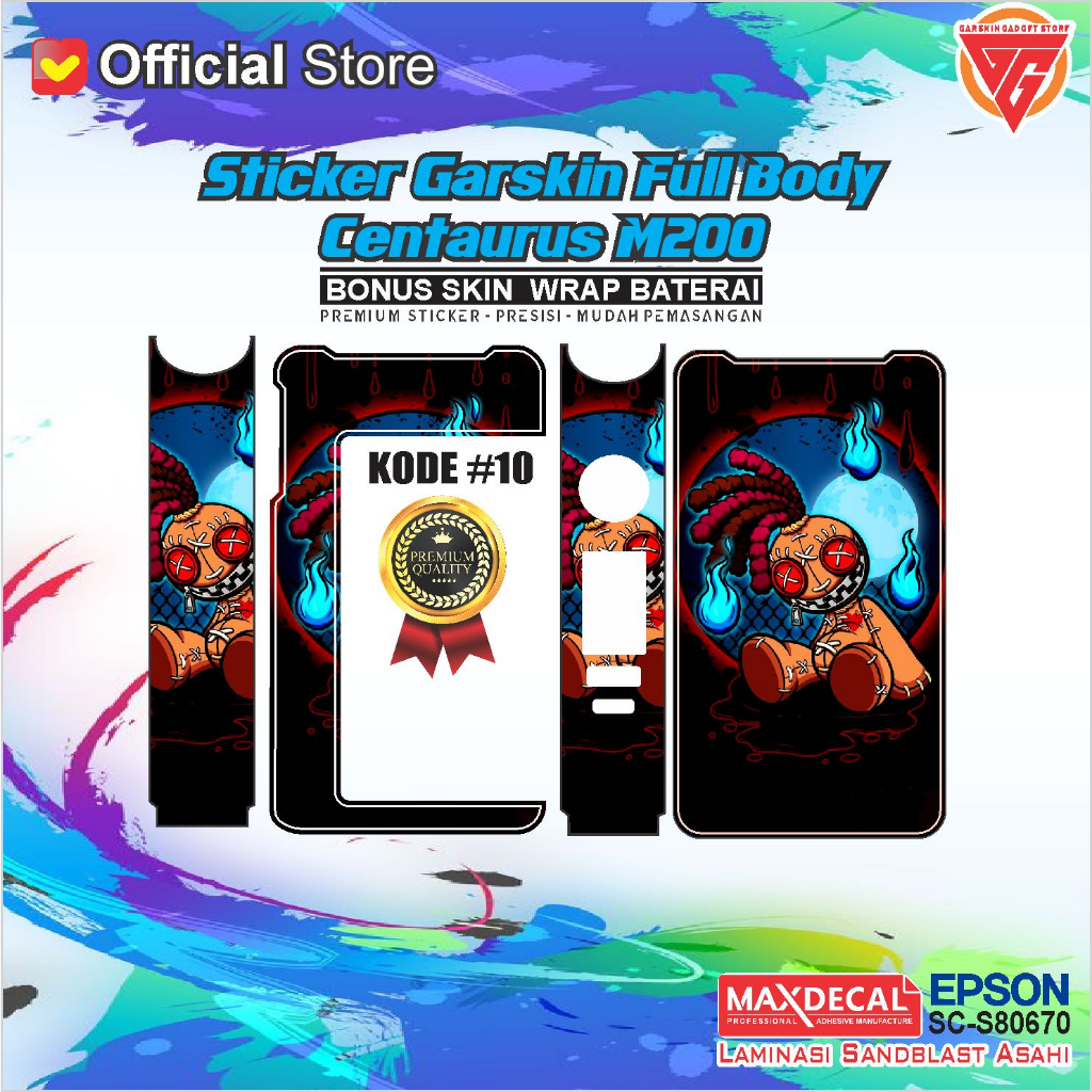 Jual Garskin Centaurus M200 Fullbody Skin Wrap 18650 Sticker Premium ...