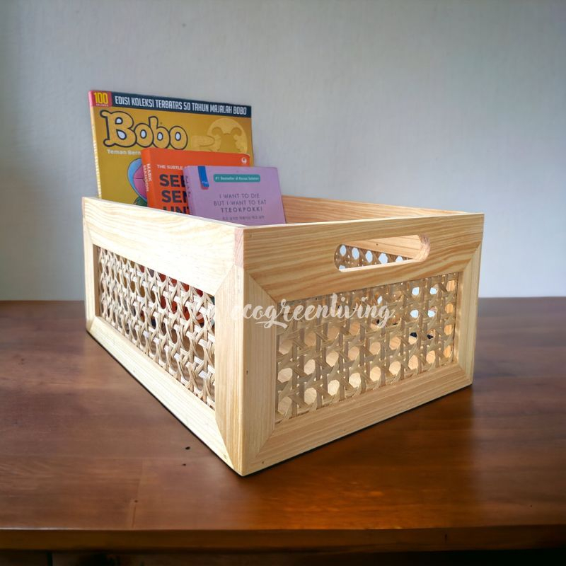 Jual kotak penyimpanan kayu pinus/box penyimpanan kayu/storage box ...