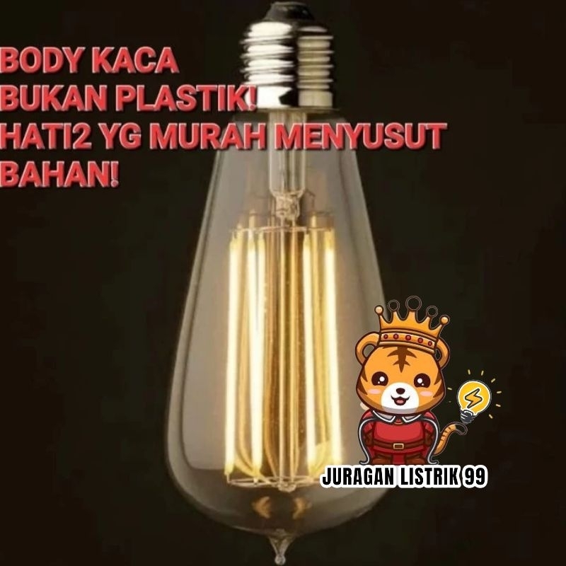 Jual LED FILAMEN BOHLAM PIJAR EDISON E27 4W / LAMPU CAFE / LAMPU ...