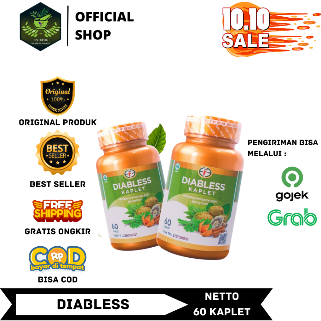 Jual DIABLESS Kaplet DIABLES Obat Diabetes Paling Ampuh Herbal Penurun ...