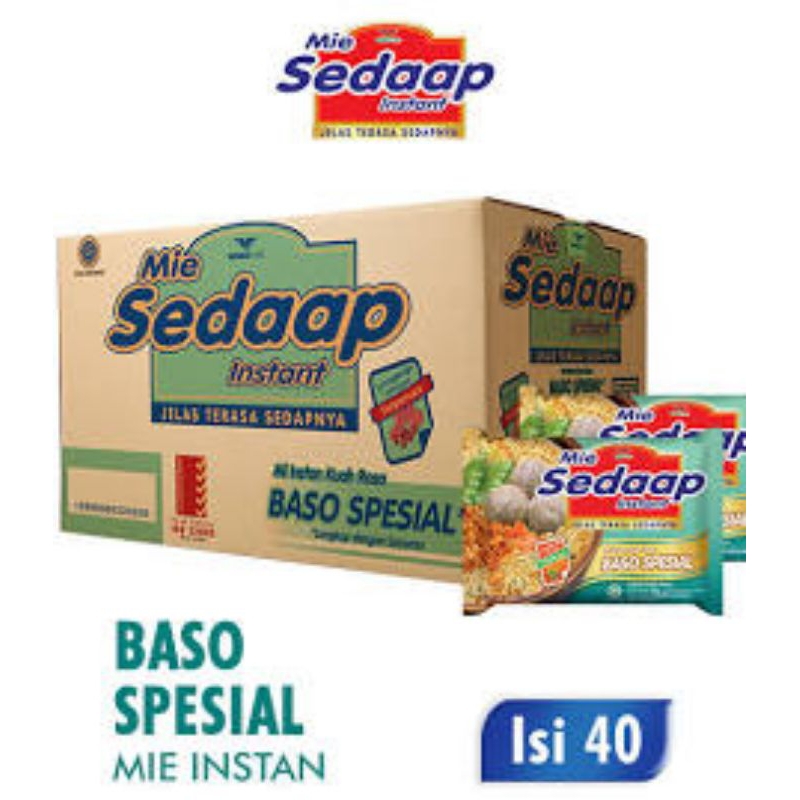 Jual Mie Sedaap Instan Baso Special 77 gr 1 Dus isi 40 Dus | Shopee ...