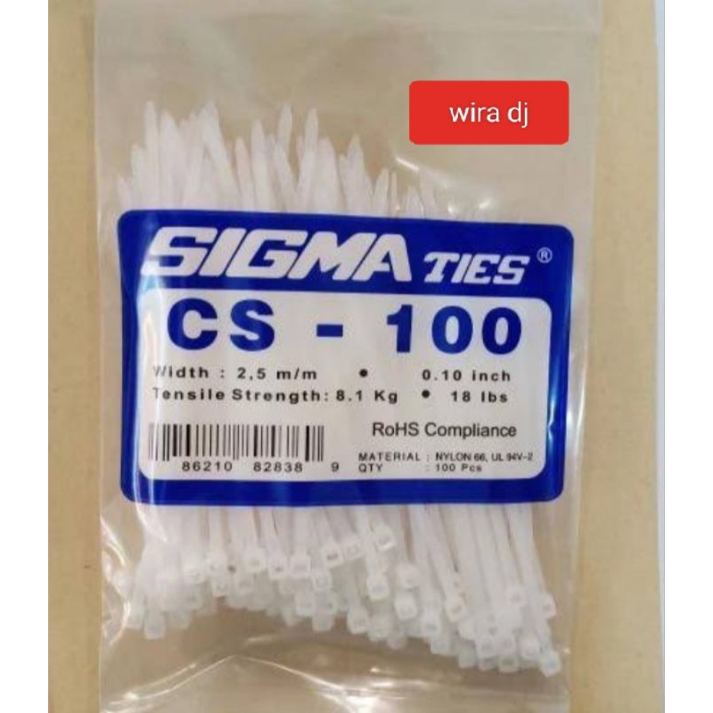 Jual kabel ties 10cm sigma CS-100 putih isi 100 | Shopee Indonesia