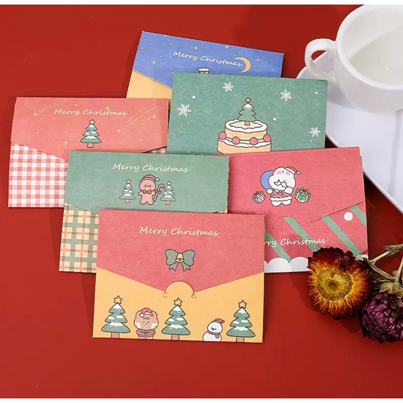Jual kartu ucapan/greeting cards edisi natal/christmas kawaii amplop ...
