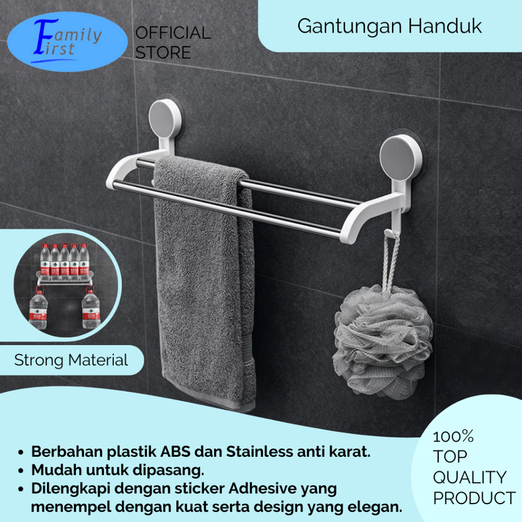 Jual Gantungan Handuk Minimalis Stainless Kamar Mandi 2 Baris | Shopee ...